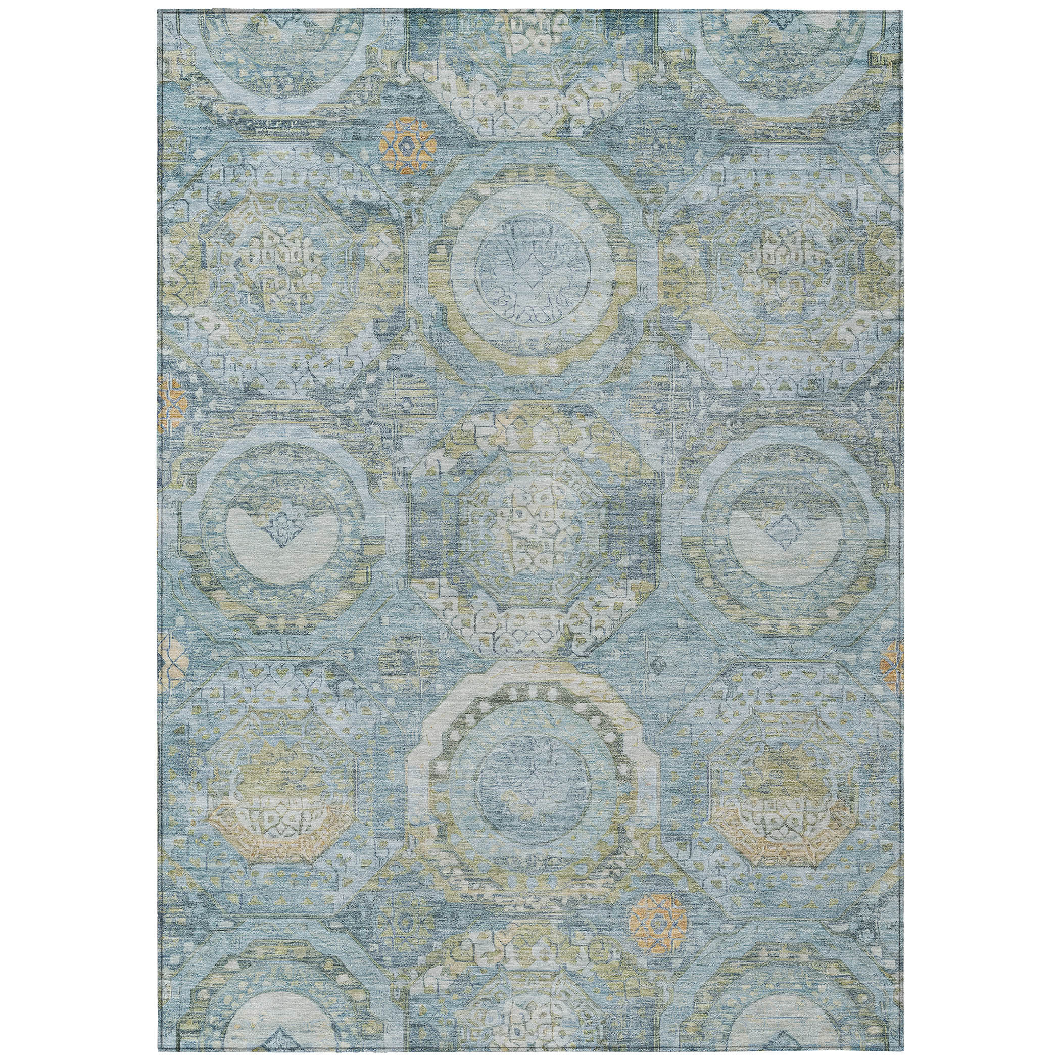 Latitude Run® Savarna Blue Washable Indoor-Outdoor Rug - | Wayfair