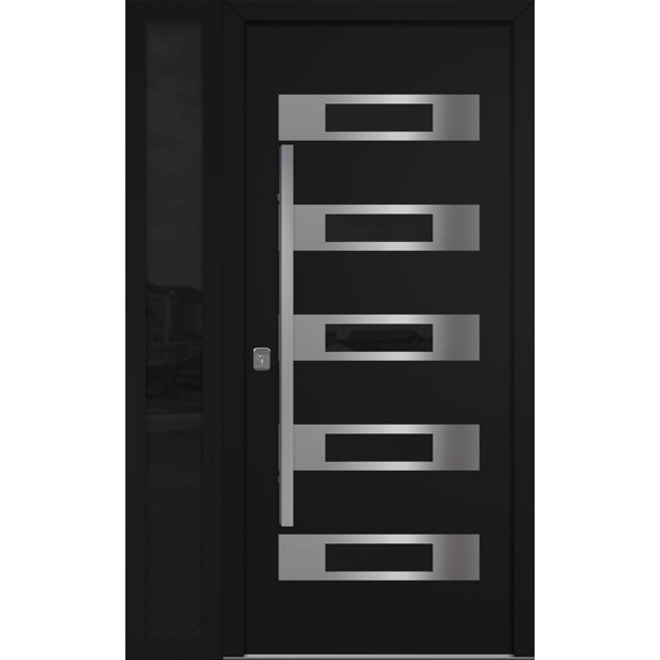Nova Hardware Modern Exterior Entry Steel Door 36in x 80in - Inox S5 ...