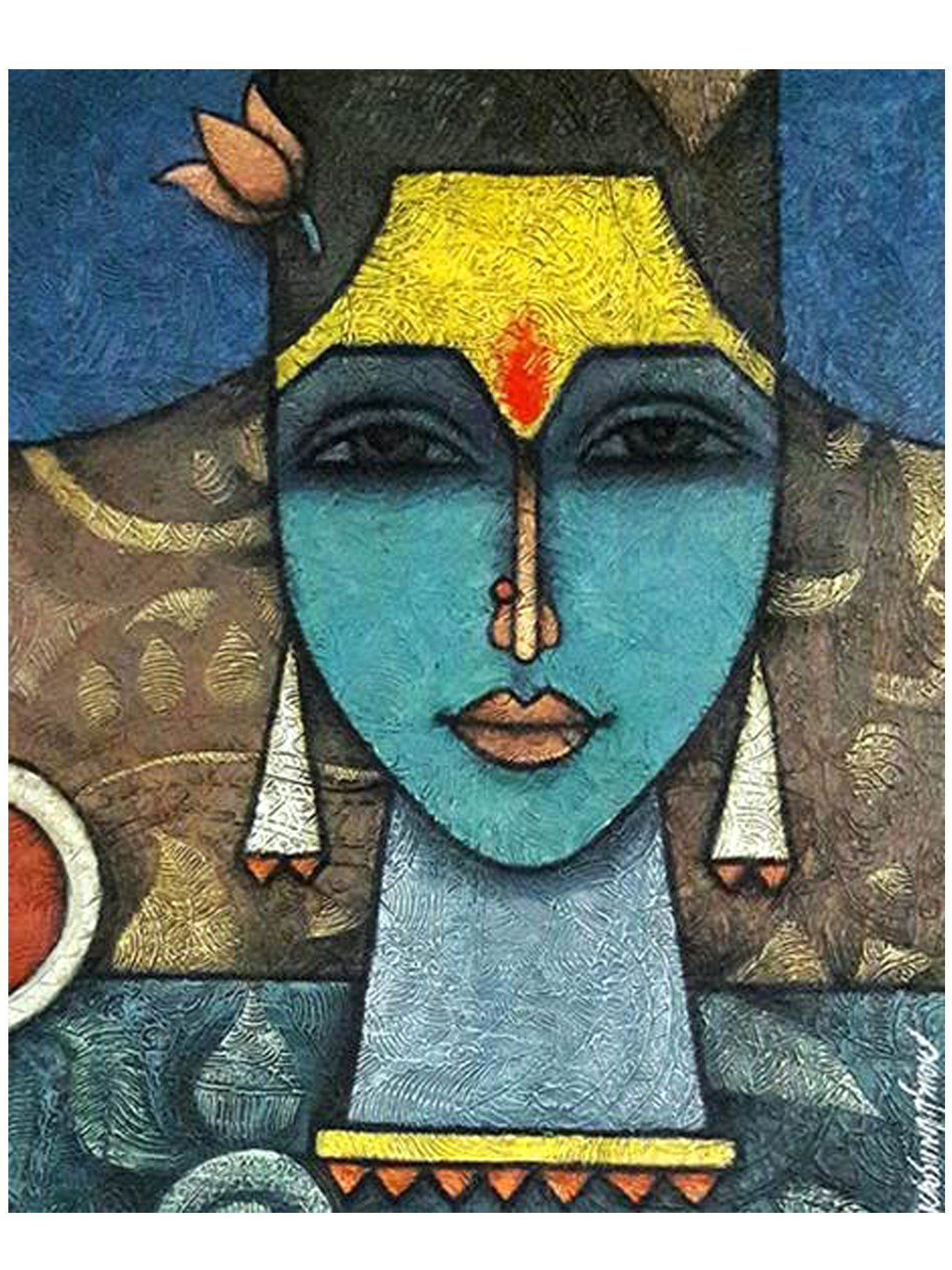 Exotic India Woman Face | Mix Media On Canvas | Painting By Krishna ...