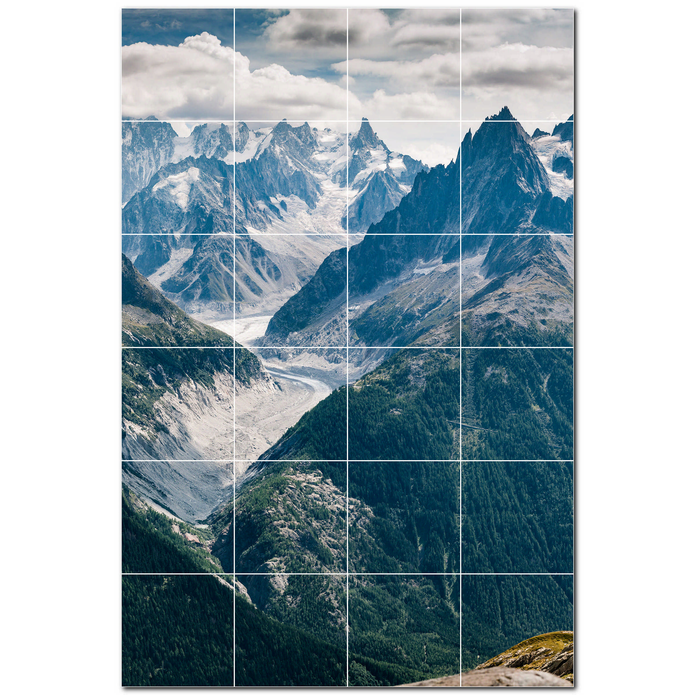 Picture-Tiles.com 72" x 48" Ceramic Mountains Photo Decorative Mural ...