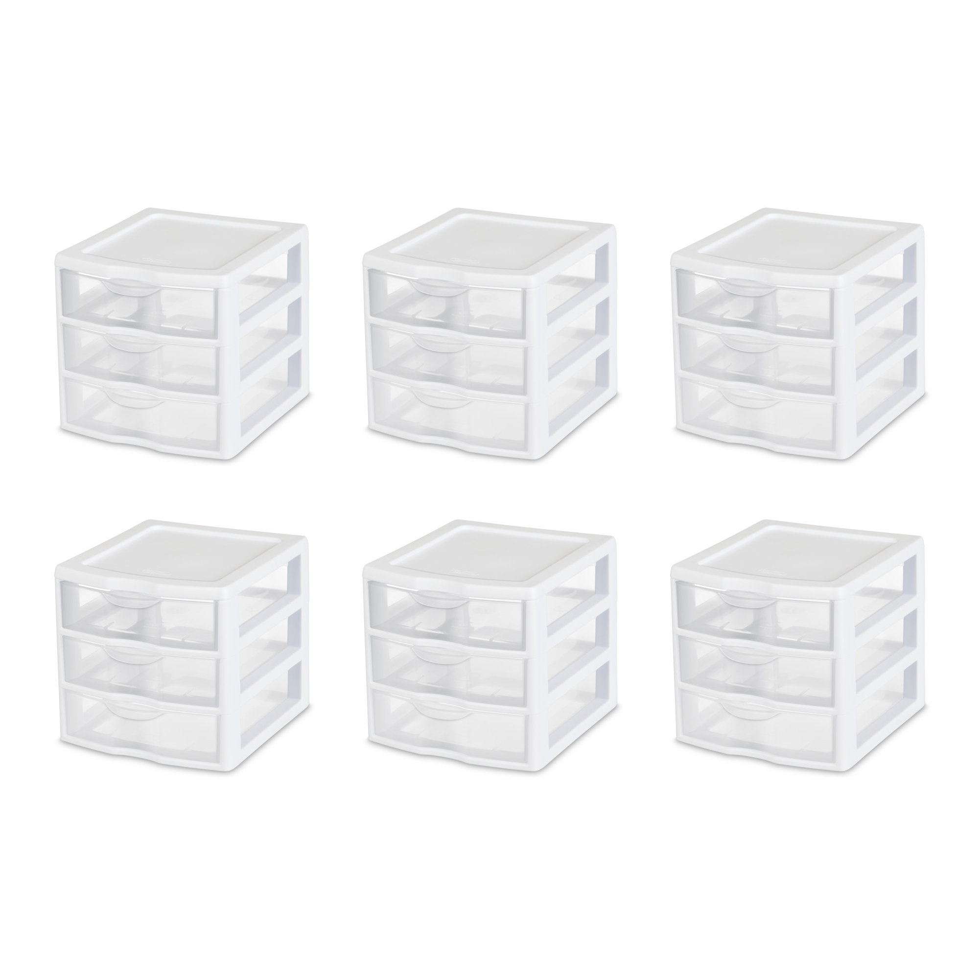 Sterilite Clearview Plastic Multipurpose Small 3 Drawer Desktop Storage ...