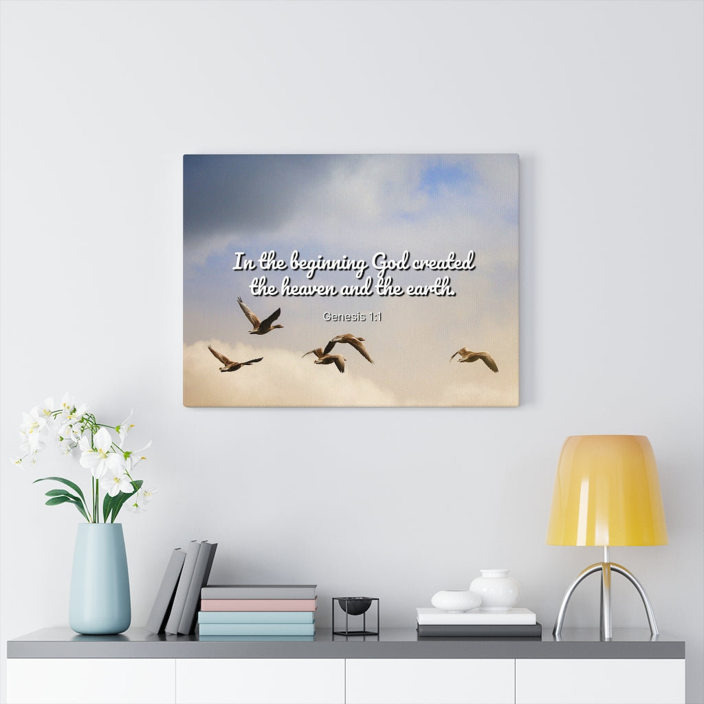 Trinx In the Beginning Genesis 1:1 Christian Wall Art Bible Verse Print ...