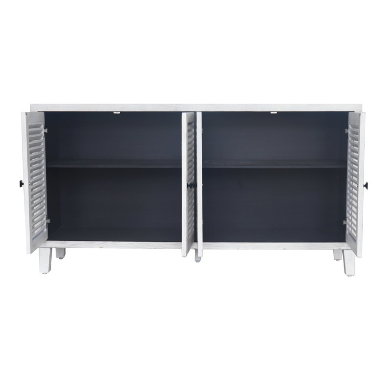 Lark Manor™ Accent Cabinet 4 Shutter Door Wooden Cabinet Sideboard ...