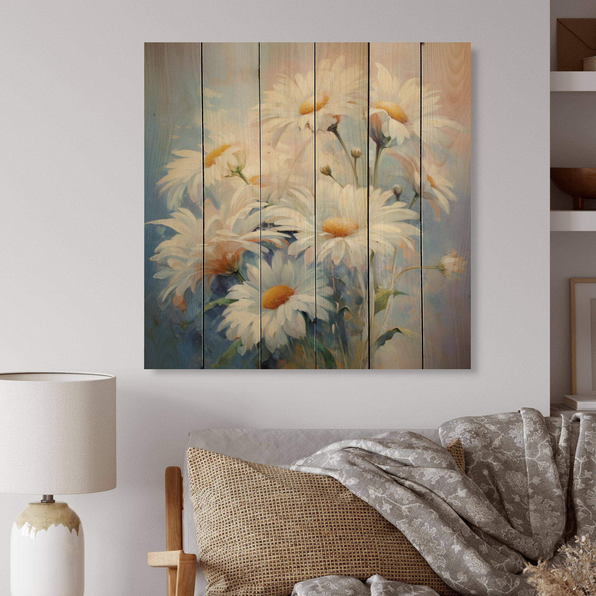Red Barrel Studio® Jarquavius Minimalism Daisy Impression II On Wood ...