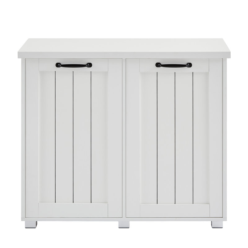 Deluxe Living White Double Tilt Out Trash Cabinet | Wayfair