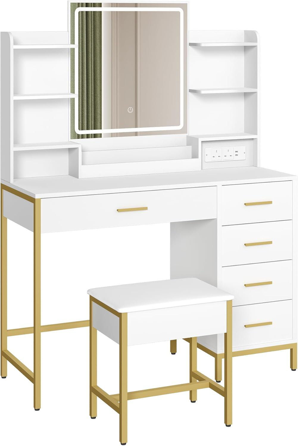 Fairmont Park Dressing Table, Vanity Makeup Table with Soft Stool, HD ...