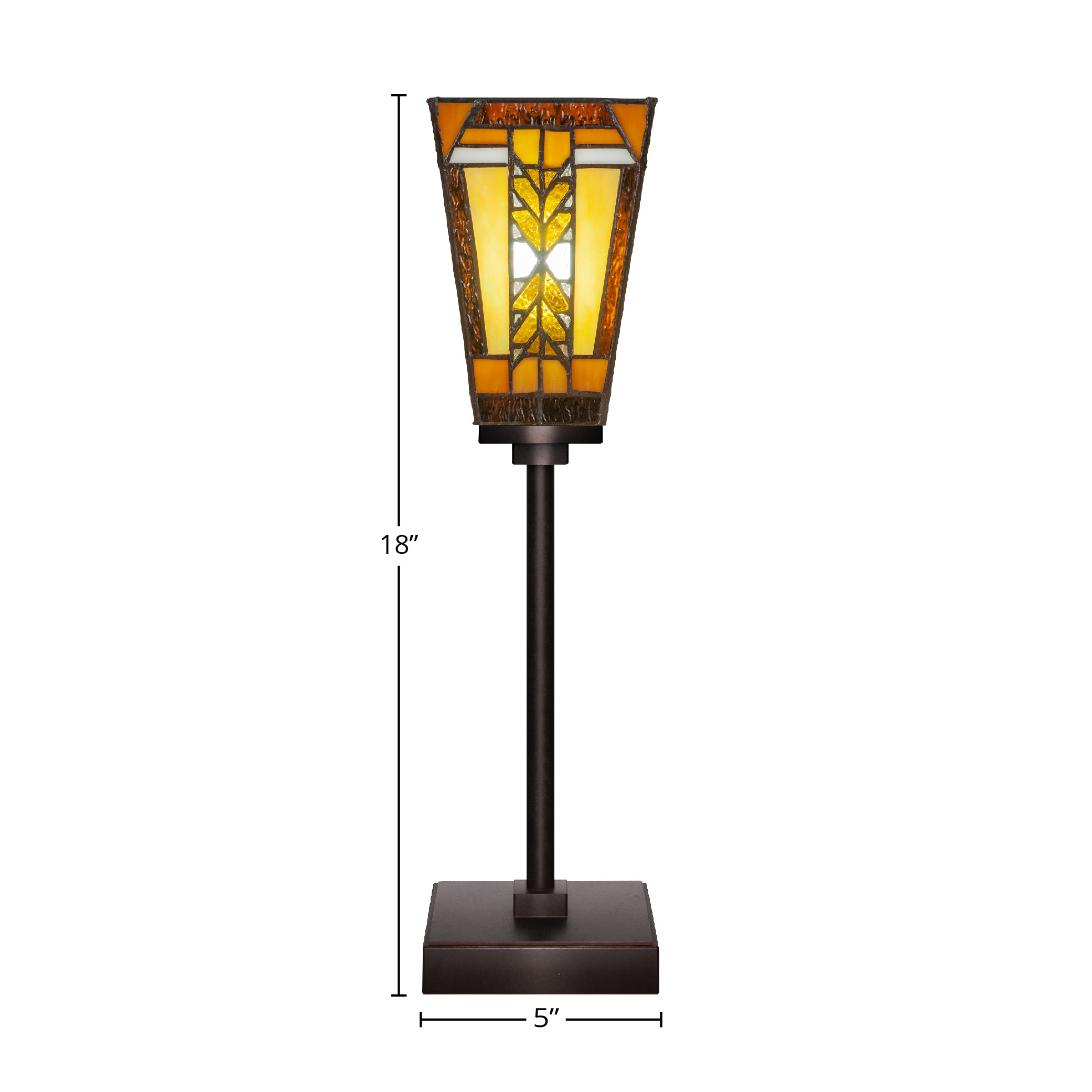 Foundry Select Luna Accent Lamp With 5 Square Santa Cruz Art Glass