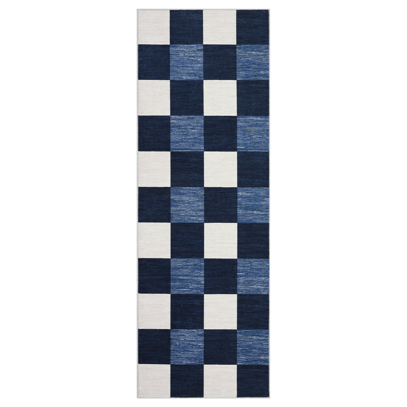 Ebern Designs Randolph Checkered Machine Washable Rug Plaid Area Rug ...