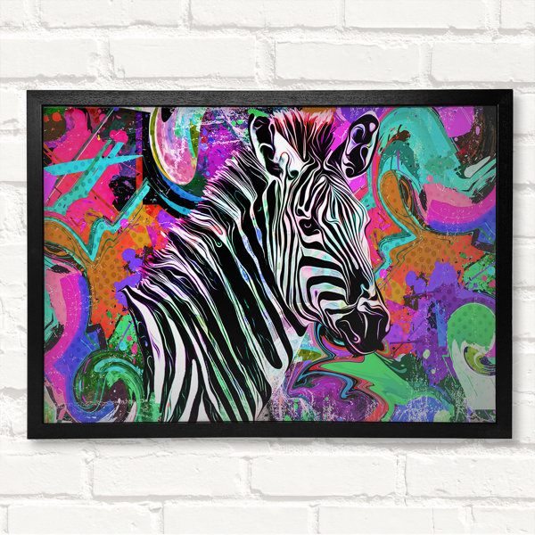 ClassicLiving The Urban Zebra - Closed Corner Frame Print on Wood ...