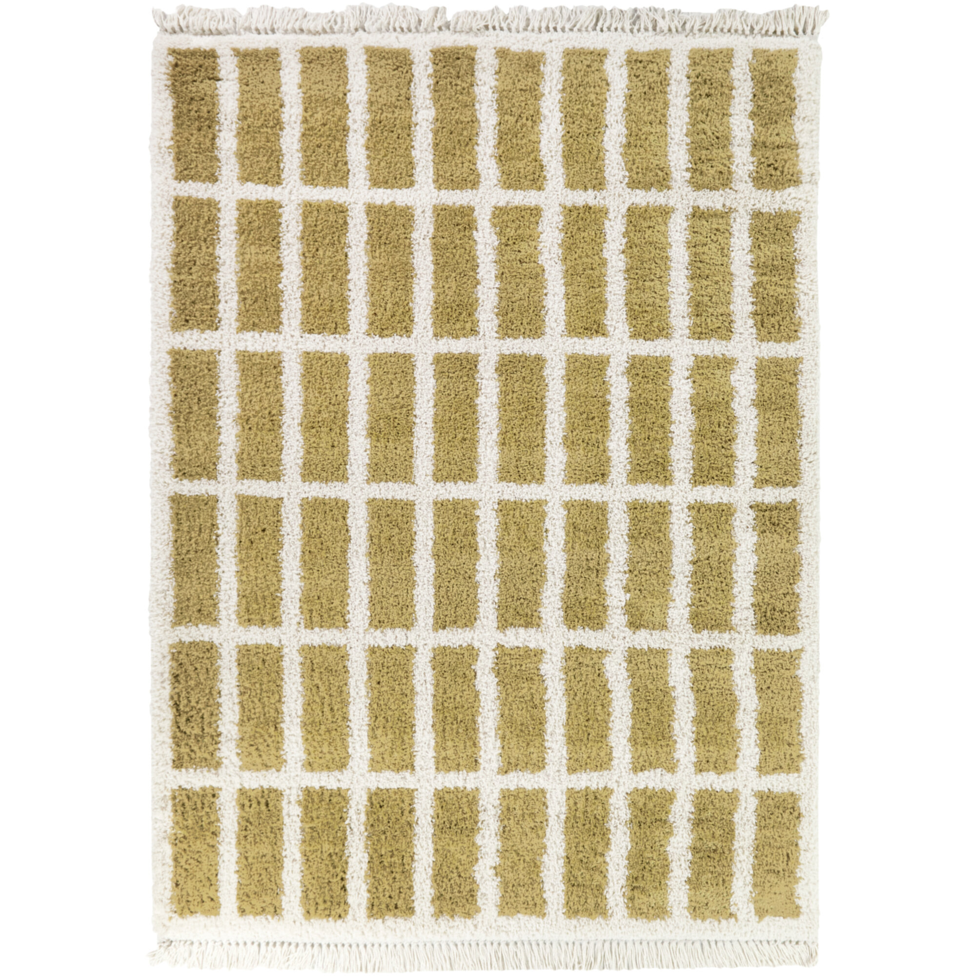 Latitude Run® Chapdelaine Yellow Boho Grid Shag Area Rug | Wayfair