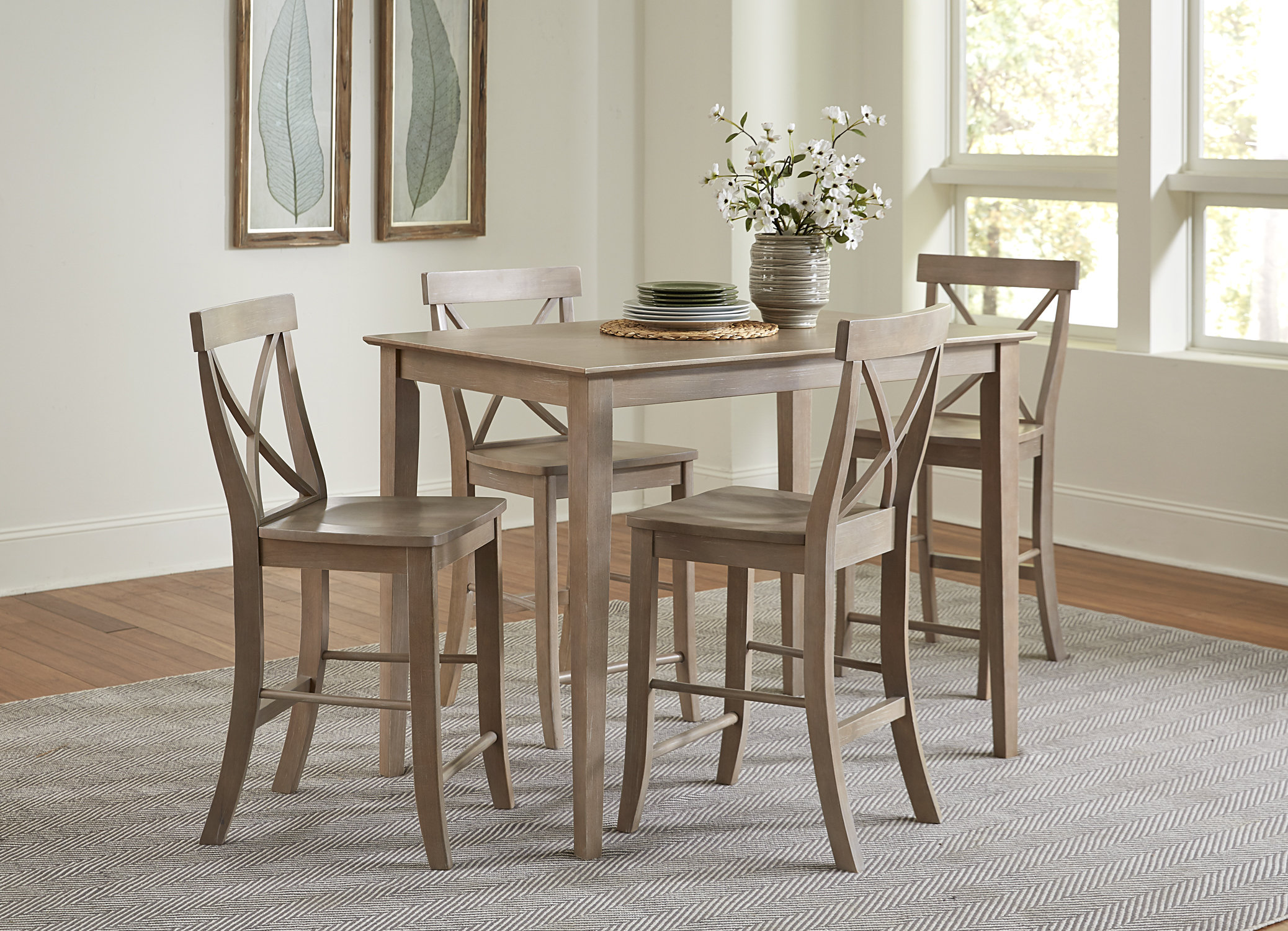 Dovecove 4 - Person Counter Height Solid Wood Dining Set - Wayfair Canada