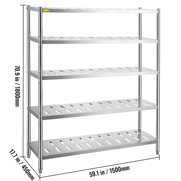 Rebrilliant Mkiyah Stainless Steel Shelving Unit | Wayfair