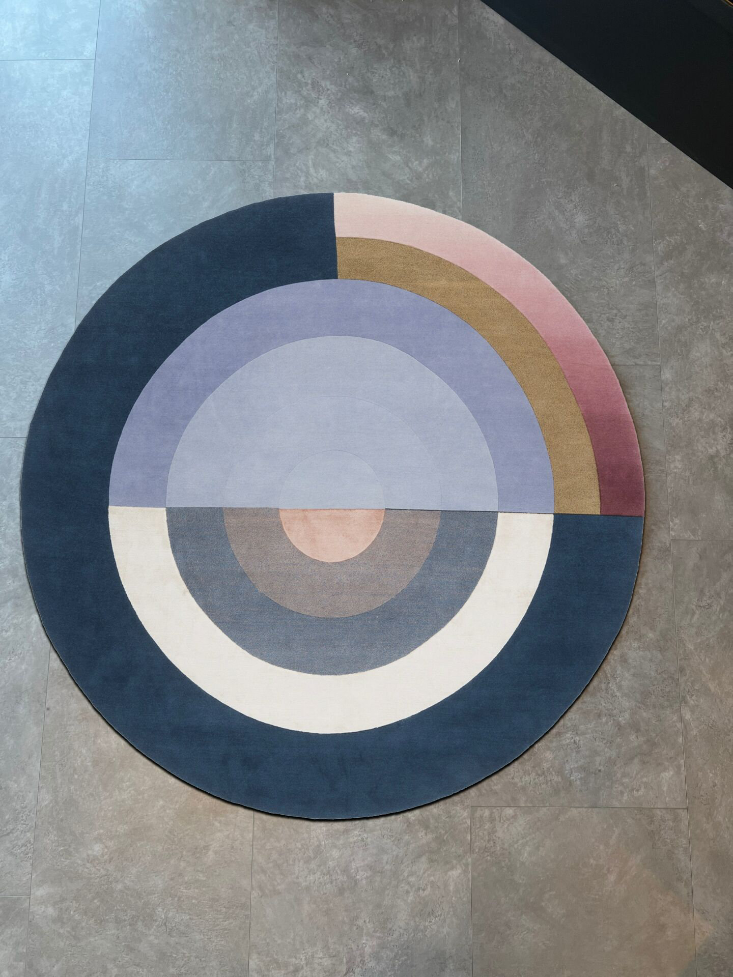 Hokku Designs Geometric Patterned Multi-Colored Round Rug | Wayfair