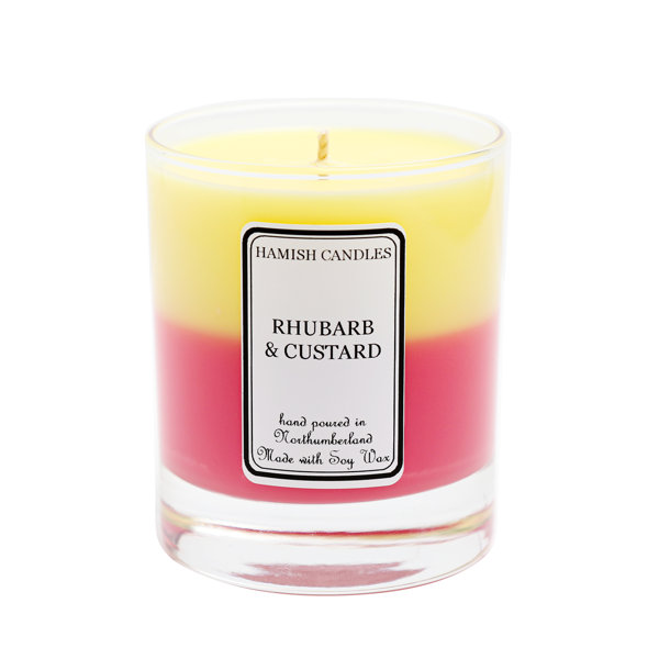 Hamish Candles Rhubarb And Custard Scented Jar Candle with Glass Holder ...