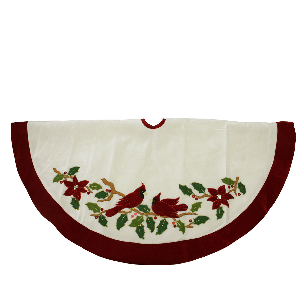 Northlight Seasonal 48" Embroidered Ivory Cardinal Bird Velveteen ...