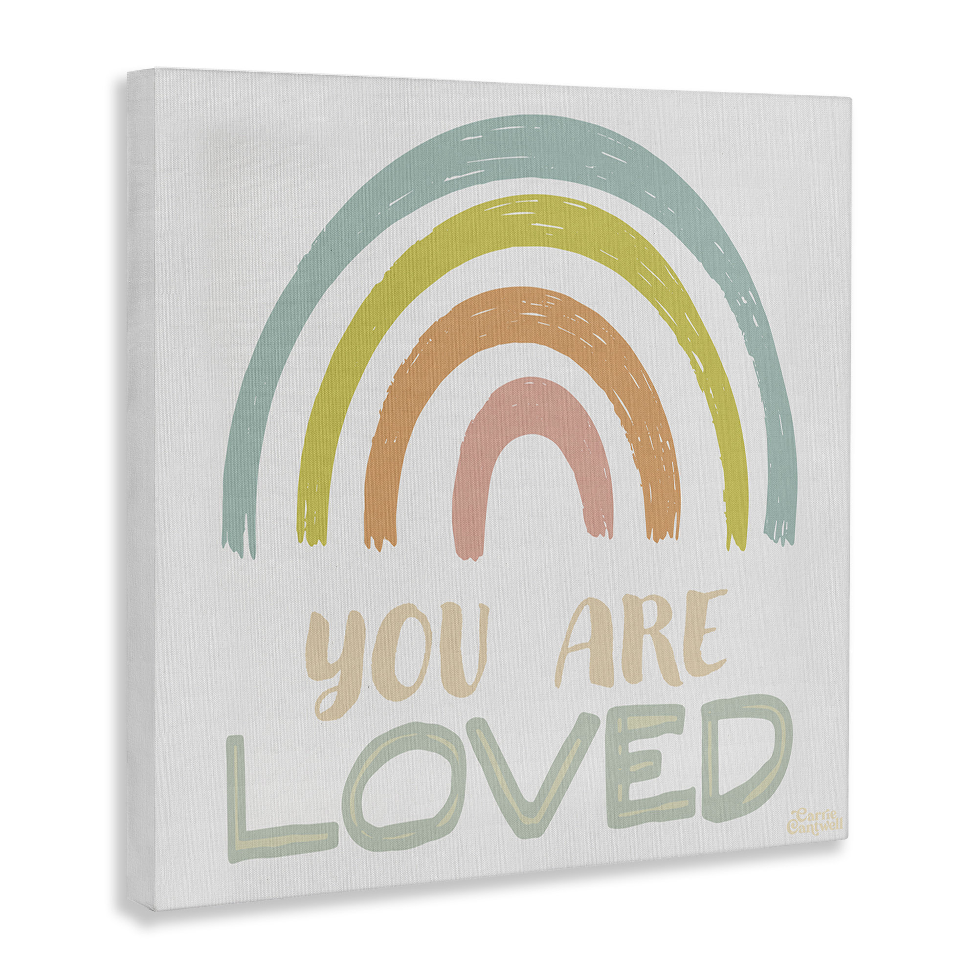 Dakota Fields You Are Loved Rainbow Canvas Wall Art by Carrie Cantwell ...