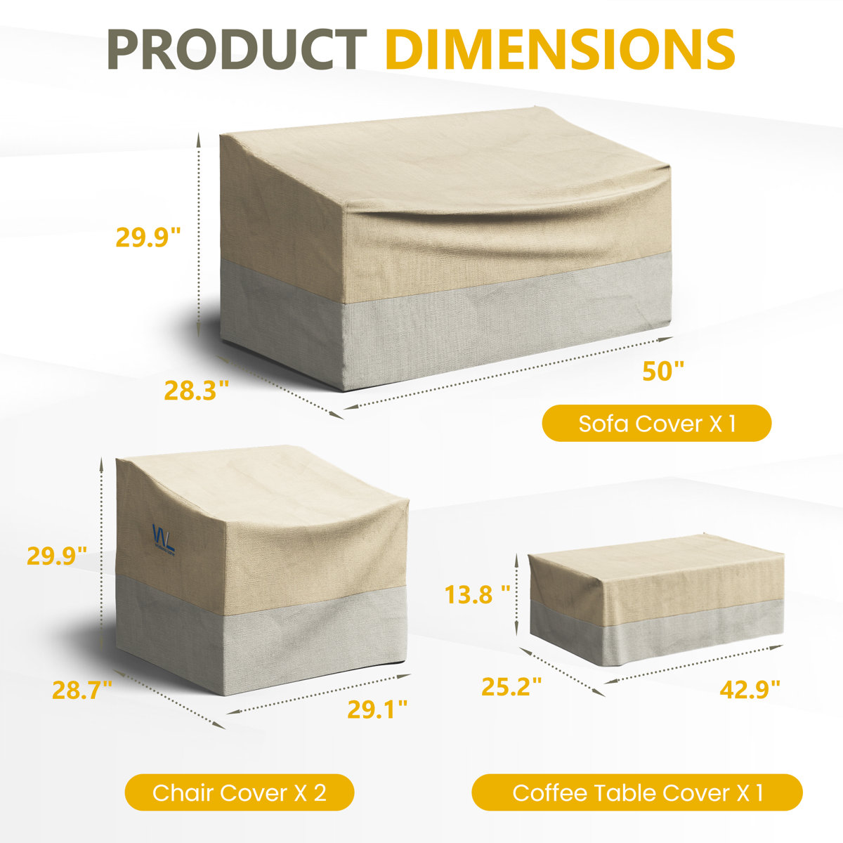 Arlmont & Co. 4-Piece Outdoor Patio Furniture Covers, Waterproof and ...