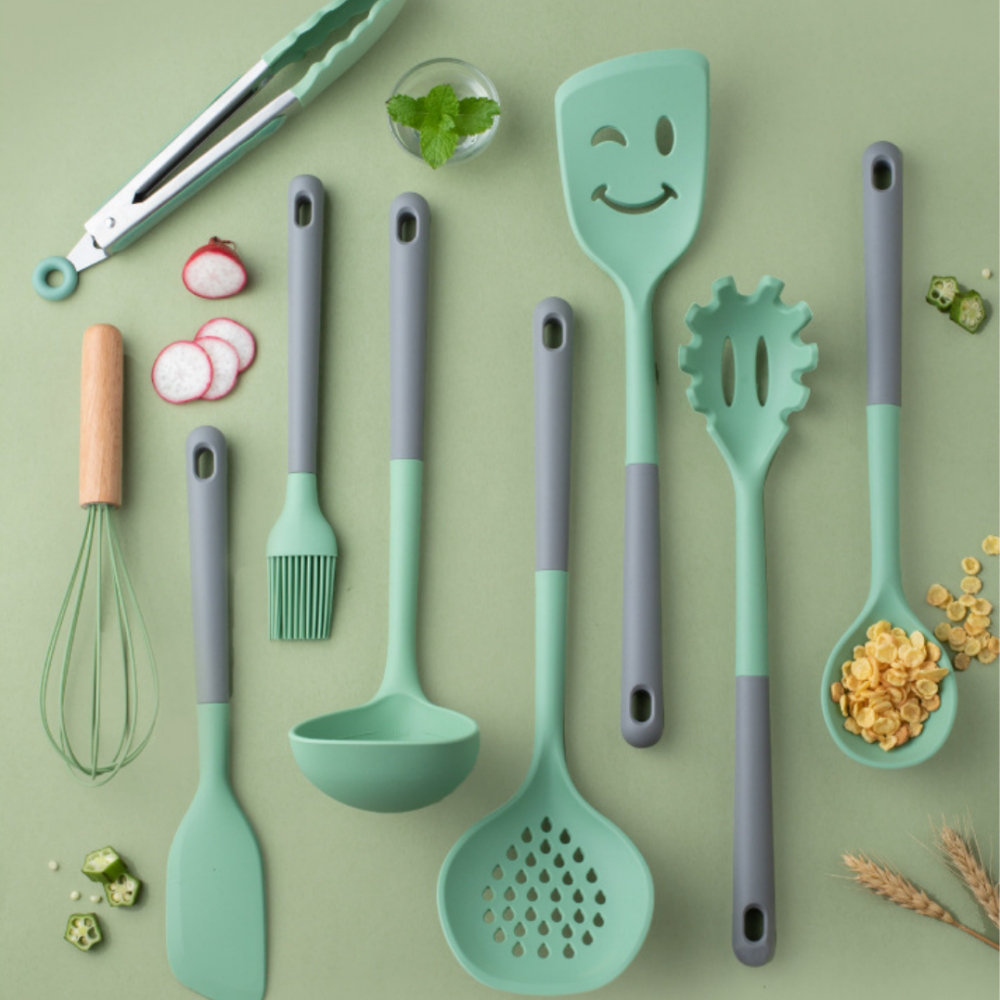 SC0GO Silicone Cooking Utensils Set, 30 Pcs Stylish Two Tone Kitchen ...