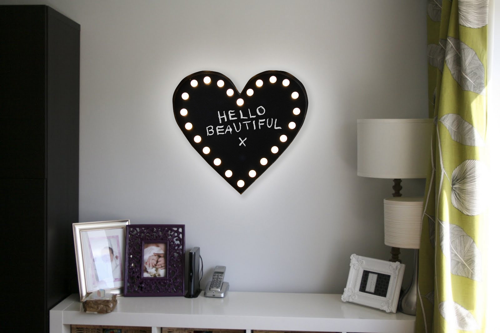 Symple Stuff LED Love Heart Light Wall Mounted Chalkboard | Wayfair.co.uk