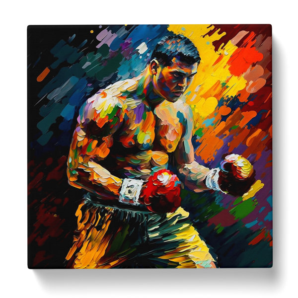 Marlow Home Co. Boxing Palette Knife Painting - Print | Wayfair.co.uk