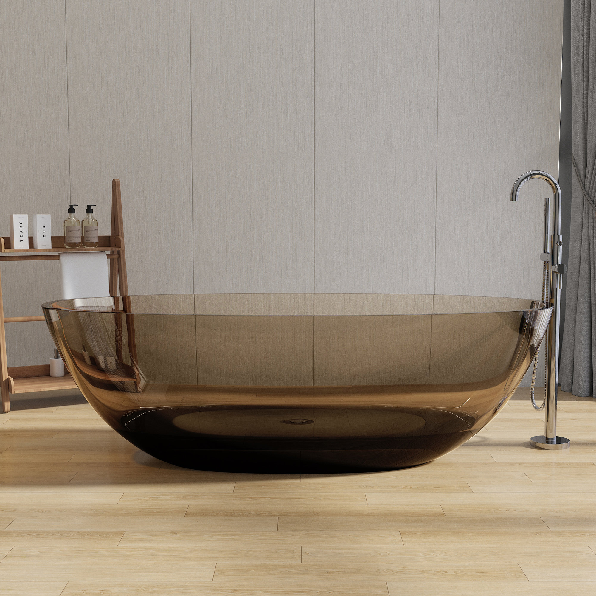 Lasaideal 71'' X 35'' Freestanding Soaking Solid Surface Stone Resin ...