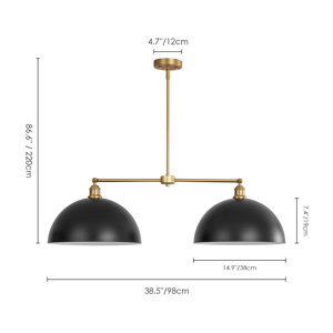 Everly Quinn 2 - Light Dimmable Dome Kitchen Island Pendant Light ...
