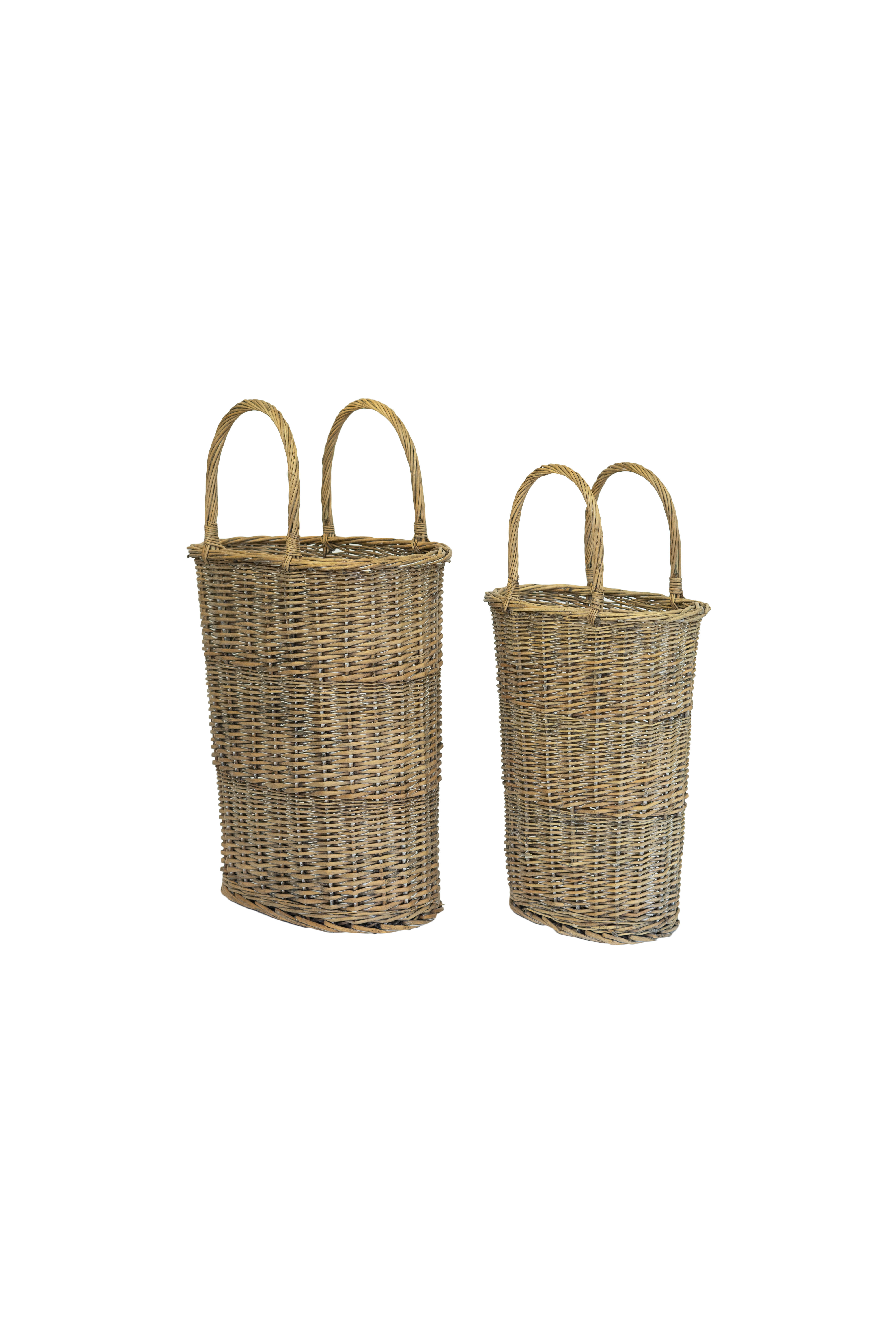 Bayou Breeze SET OF TWO TALL OVAL WICKER BASKETS | Wayfair