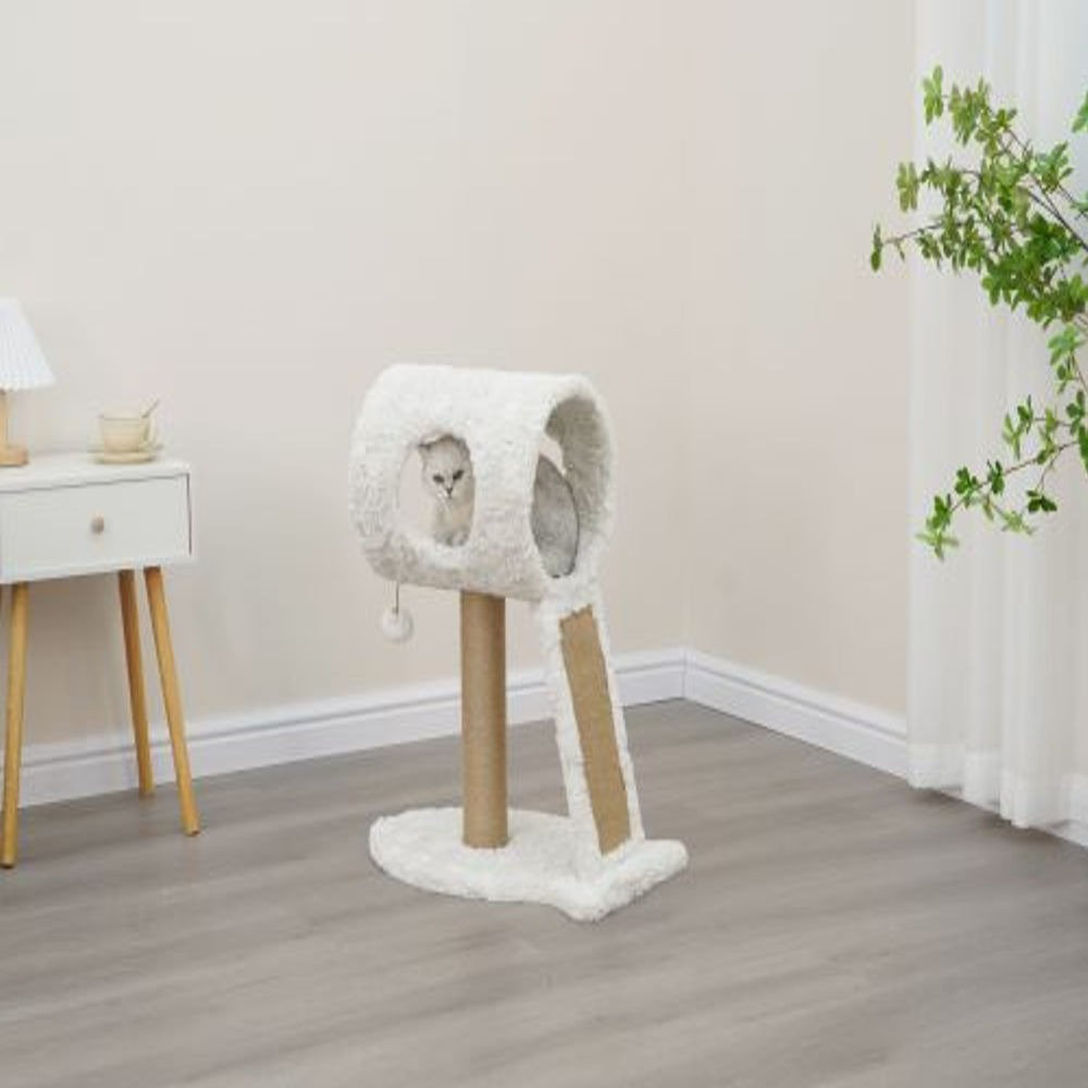 Petpals Minimalistic Fished Shaped Cat Perch - 2 Level, Medium, Space ...