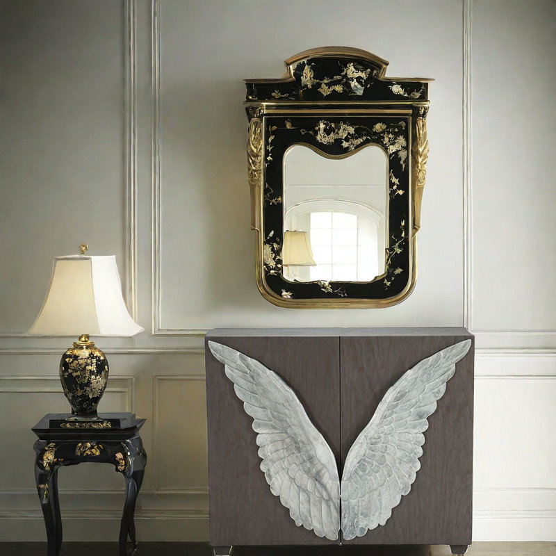 Dream cabinet Vintage Solid Wood Angel Wings Porch Cabinet Solid Wood ...