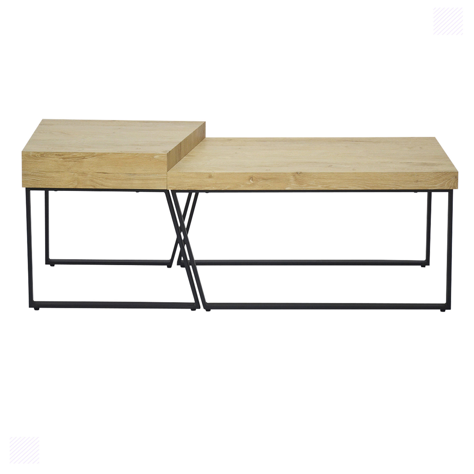17 Stories Rectangular Wooden Coffee Table With Metal Frame - Wayfair ...