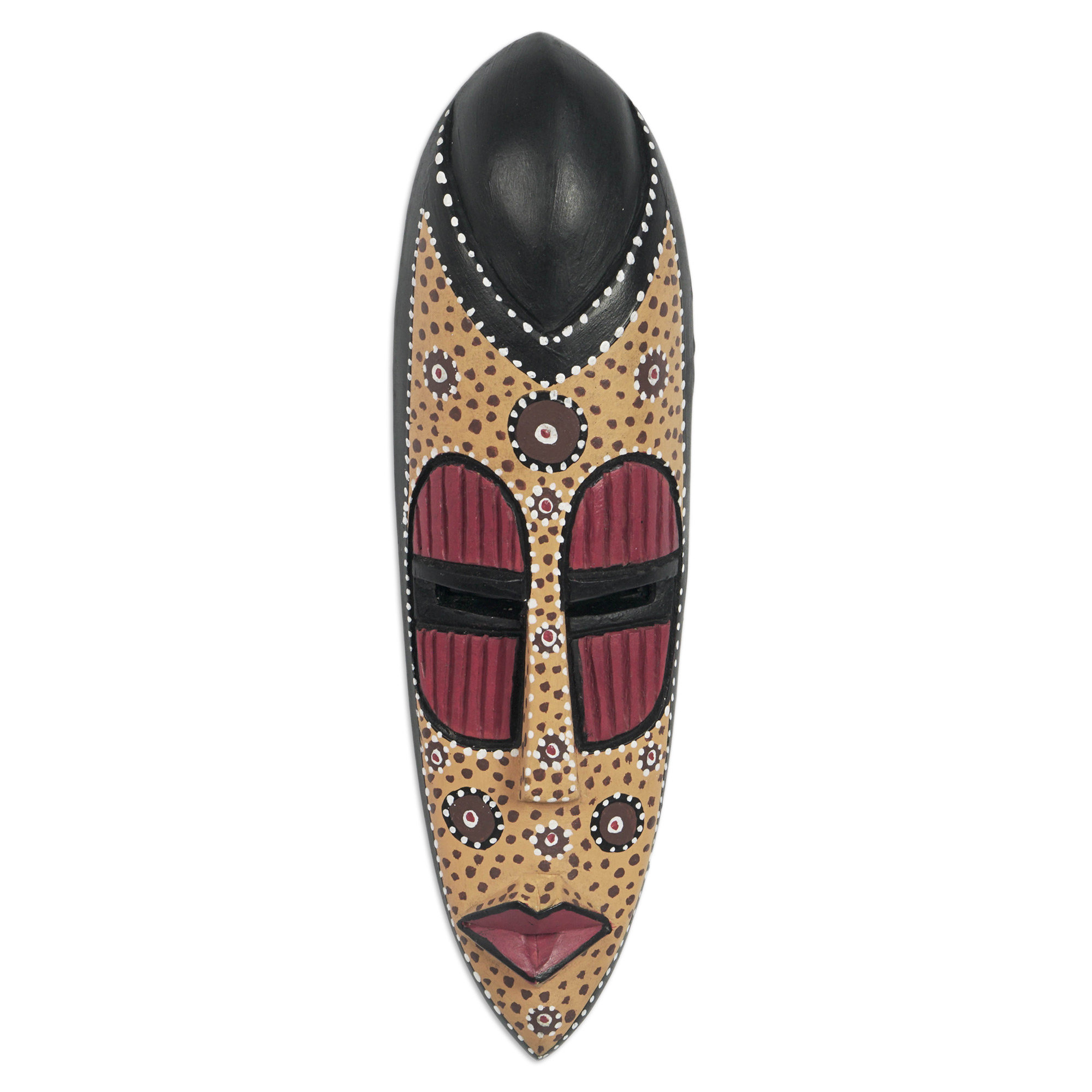 Bungalow Rose Handmade Ewe Dots African Wood Mask | Wayfair