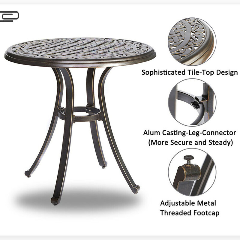 Fleur De Lis Living 28" Dia X 28.6" Height Bistro Table, Round Indoor ...