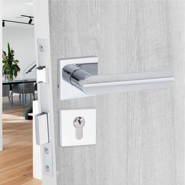 Latitude RunModern Lima Euro Lock Door Handles in Polished Chrome ...