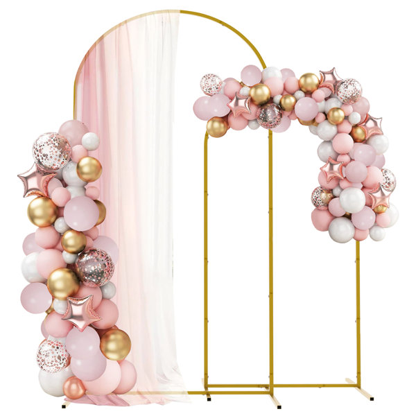Deodar Wedding Arch Backdrop Stands (Pack of 2), Gold Metal Balloon ...