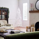 The Holiday Aisle® Kingswood Fir White Pencil Tree with Clear Lights ...