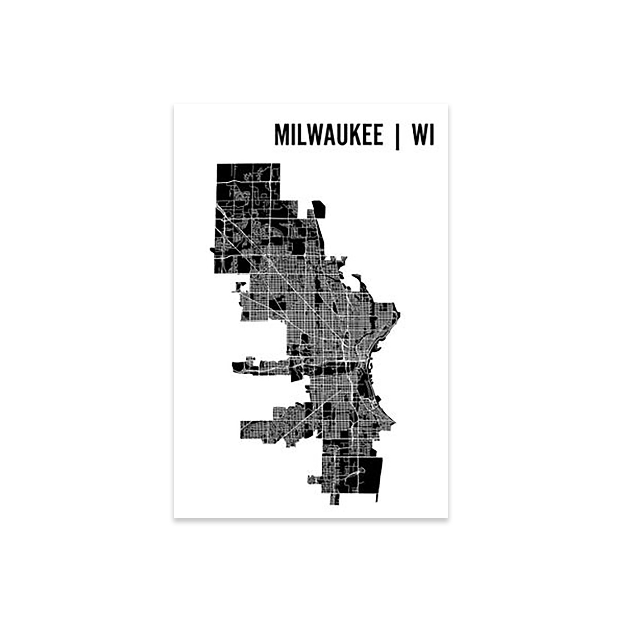 17 Stories Milwaukee Map by Mr. City Printing - Unframed Graphic Art ...
