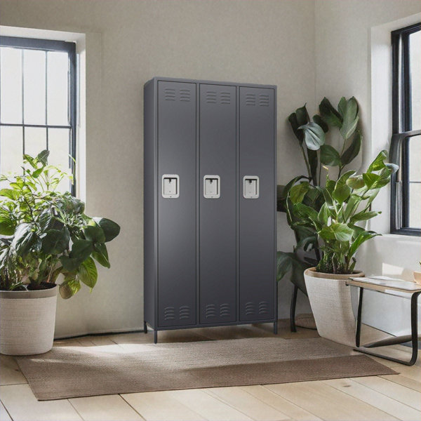 Trent Austin Design® 6-Door 16"D x 36"W x 72"H Metal Locker Shelf with ...