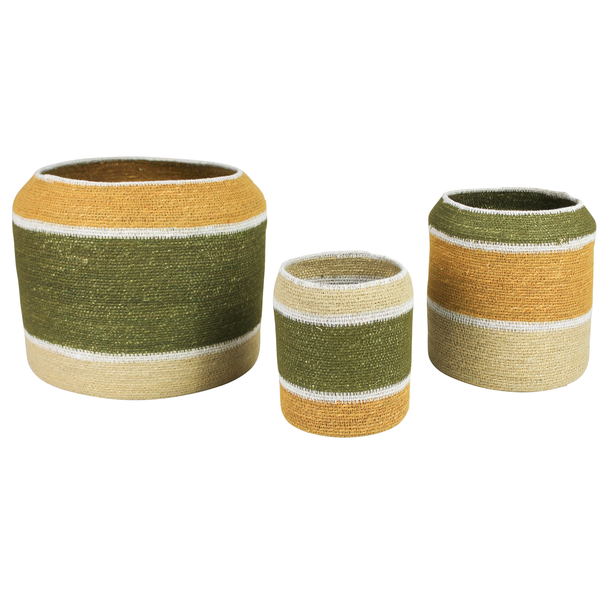 Dakota Fields Medina Tapered Rim Baskets, Seagrass, Set Of 3 Sm: 6X6x6 ...