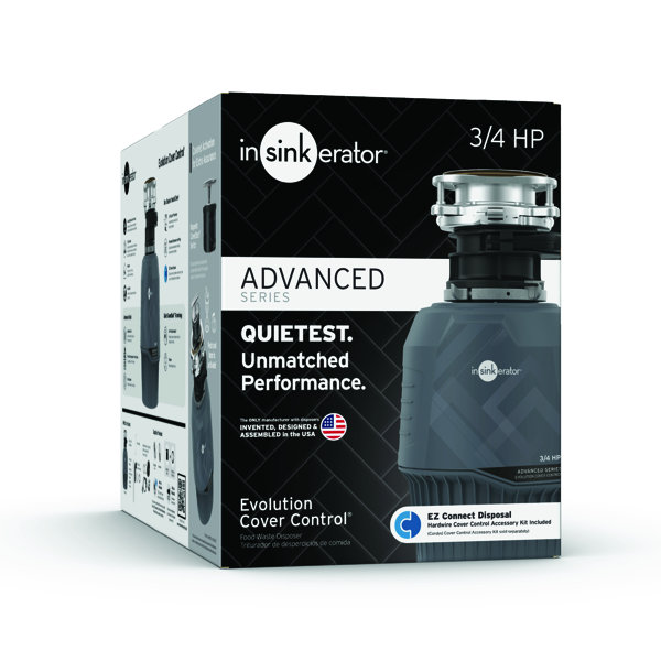 InSinkErator Evolution Cover Control 3/4 HP Garbage Disposal, Advanced ...