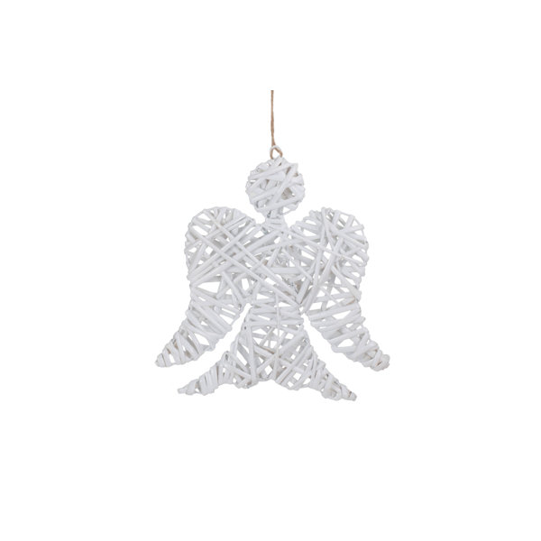 Highland Dunes Guisborough Wicker Angel Shaped Hanging Sculpture ...