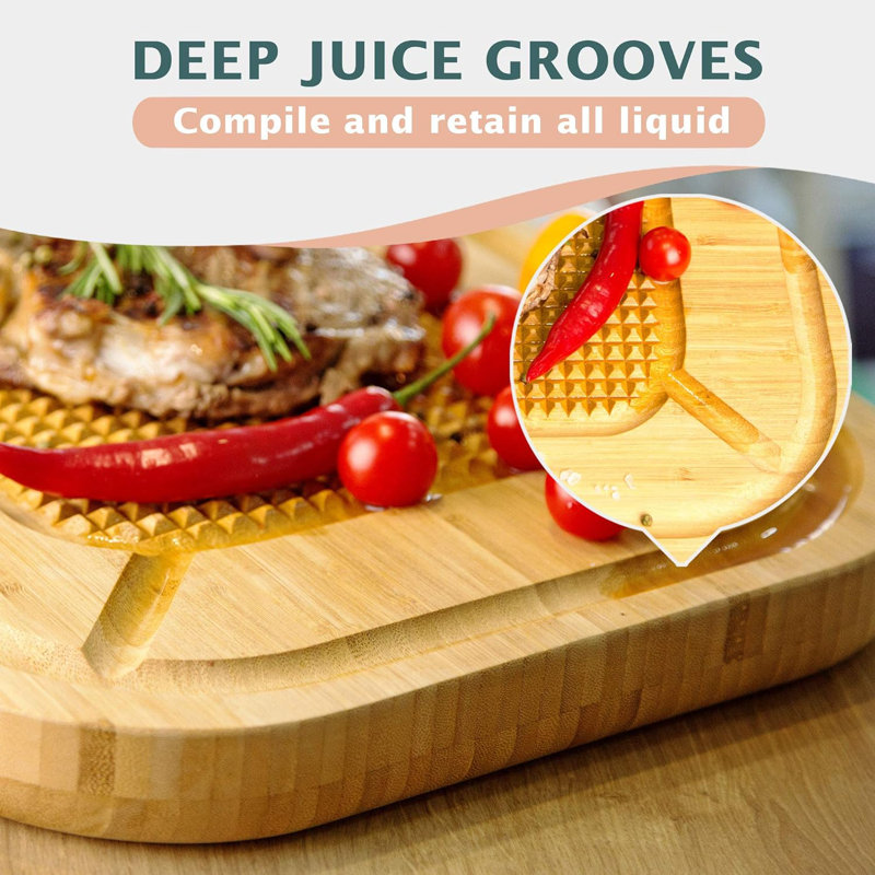 Crew & Axel Crew Axel Bamboo Cutting Board Extra Large Thick Butcher ...