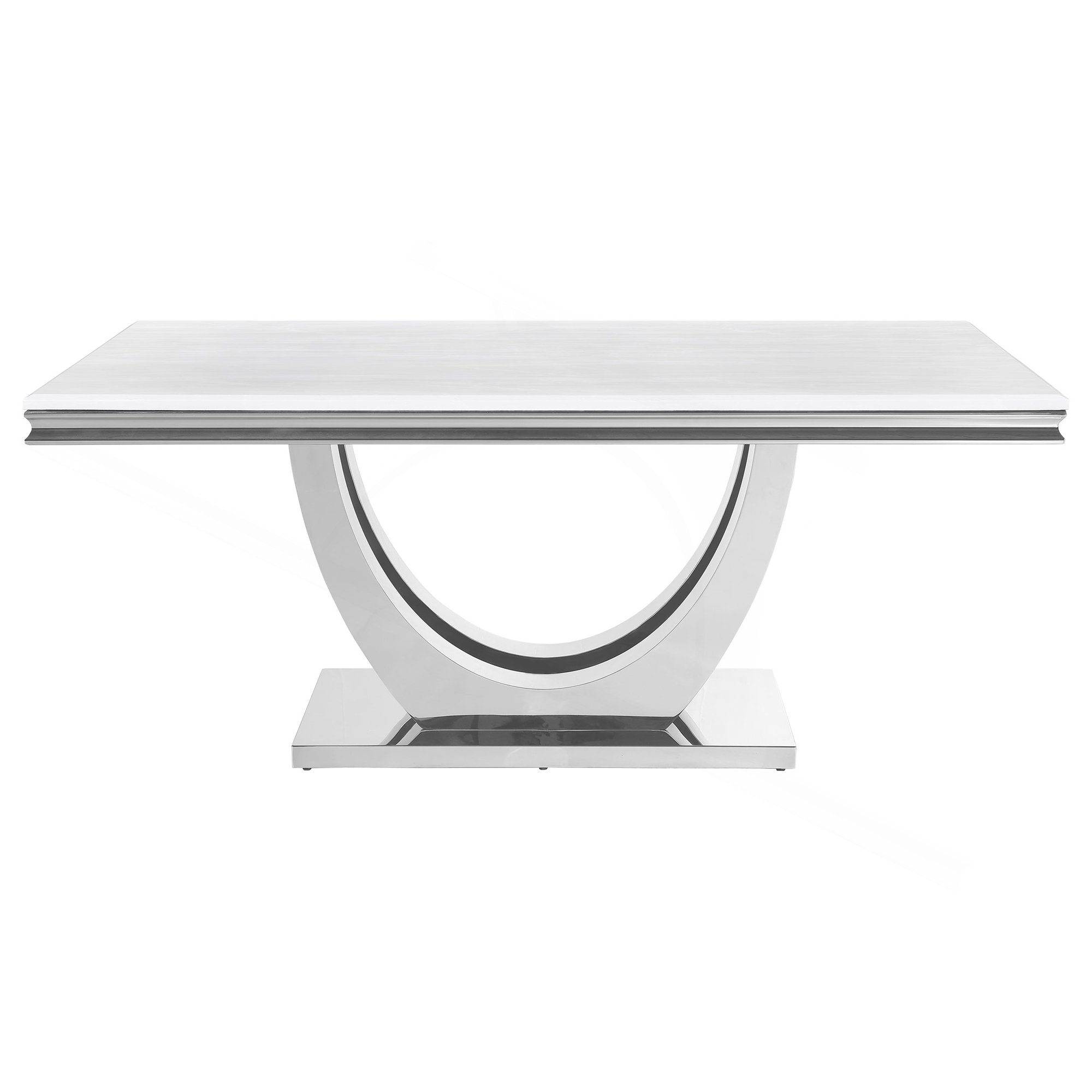 Orren Ellis Allessandra White And Rectangular U-Shaped Base Dining ...