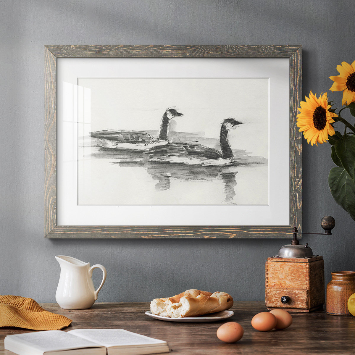 August Grove® Geese Study I Framed On Paper Print | Wayfair