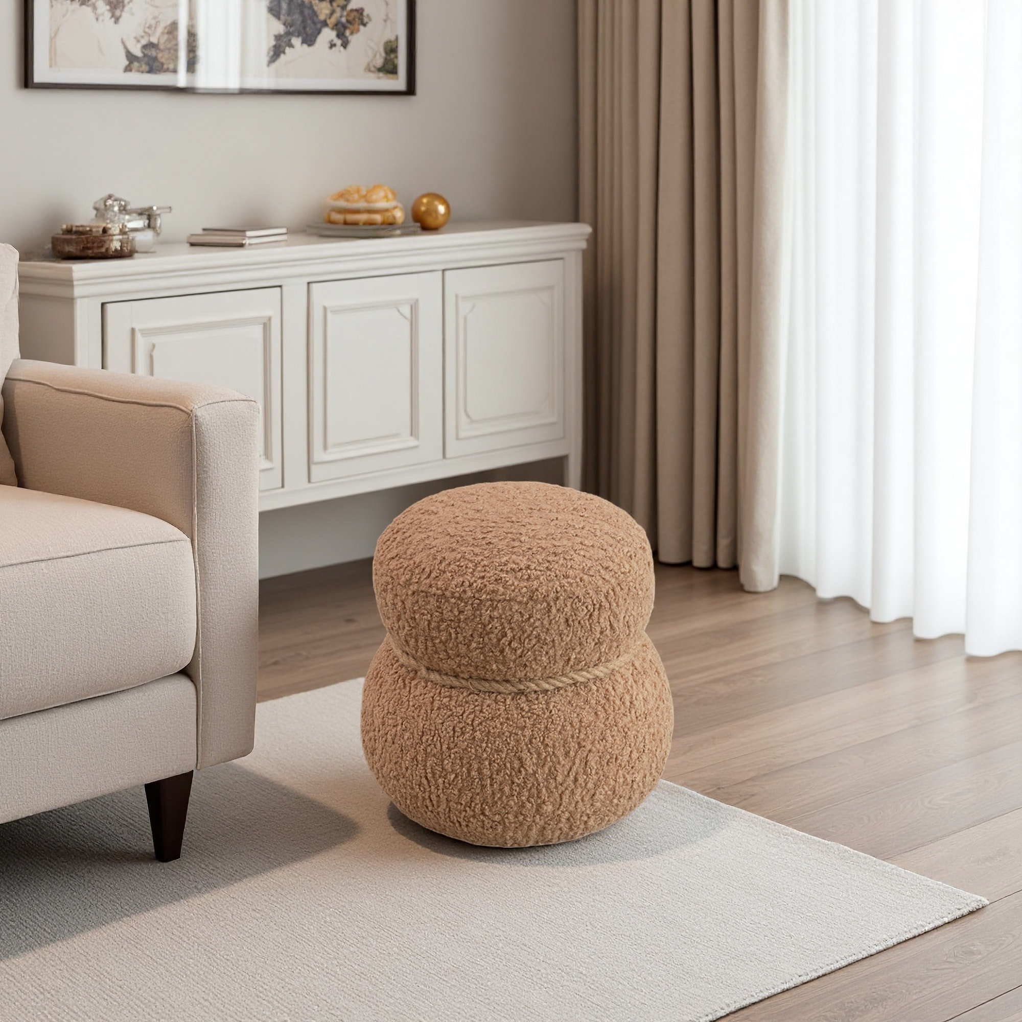 Ivy Bronx Light Camel Snowman Stool, Seat Body Width 14.56In Round ...