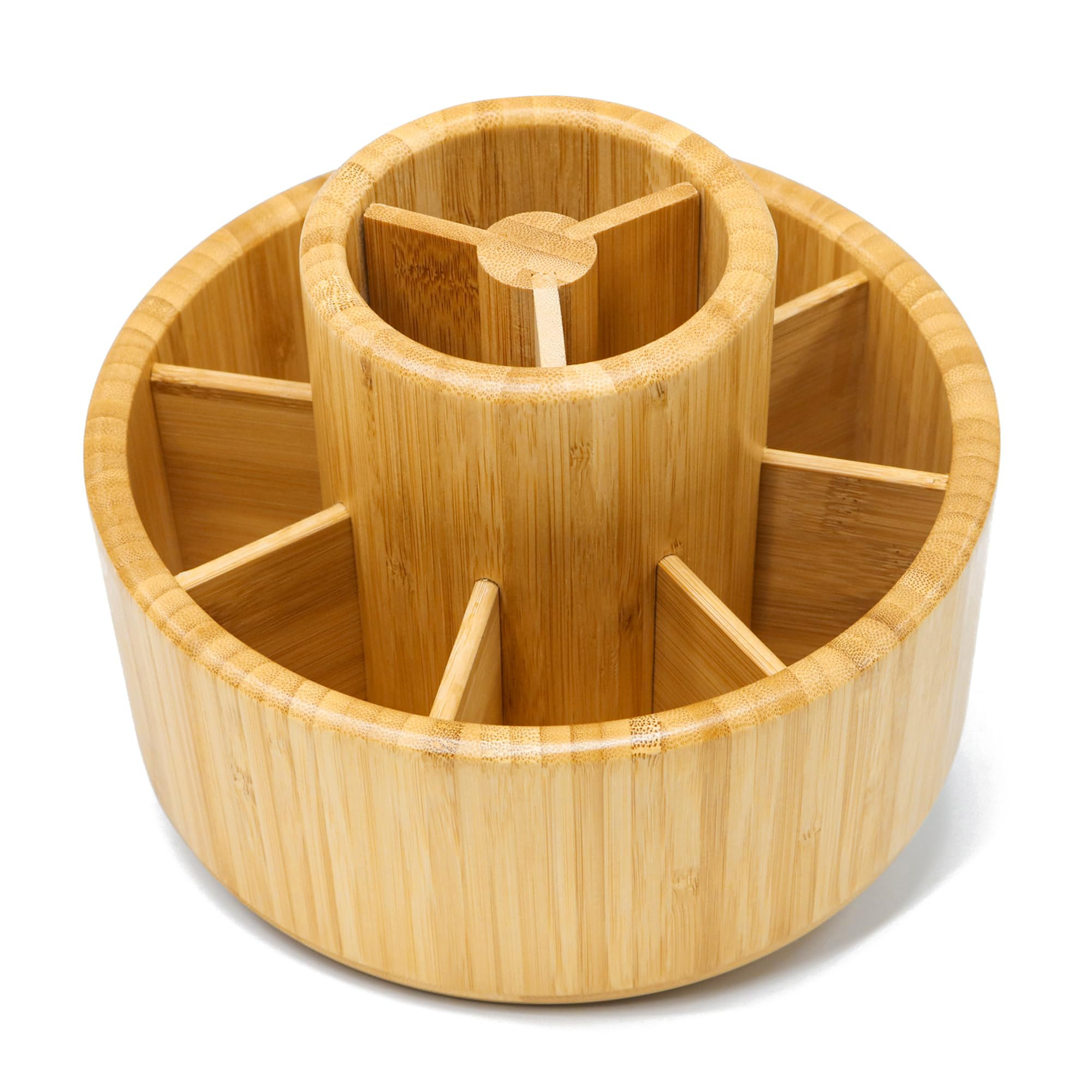 Foundry Select Bamboo Pen Holder Organizer, 360° Rotating Art Supply ...