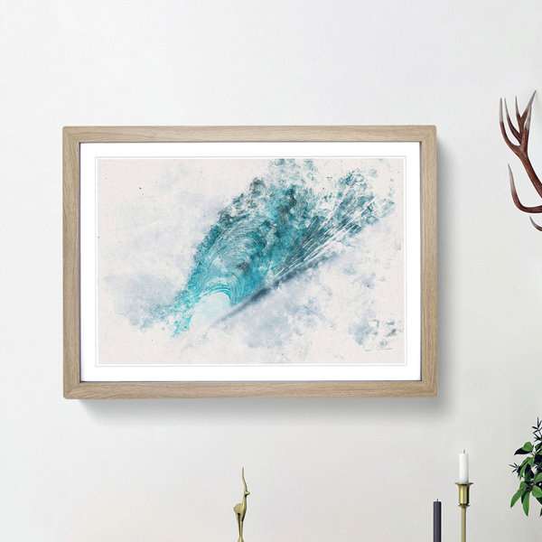 East Urban Home Curve of the Ocean Wave - Picture Frame Painting Print ...