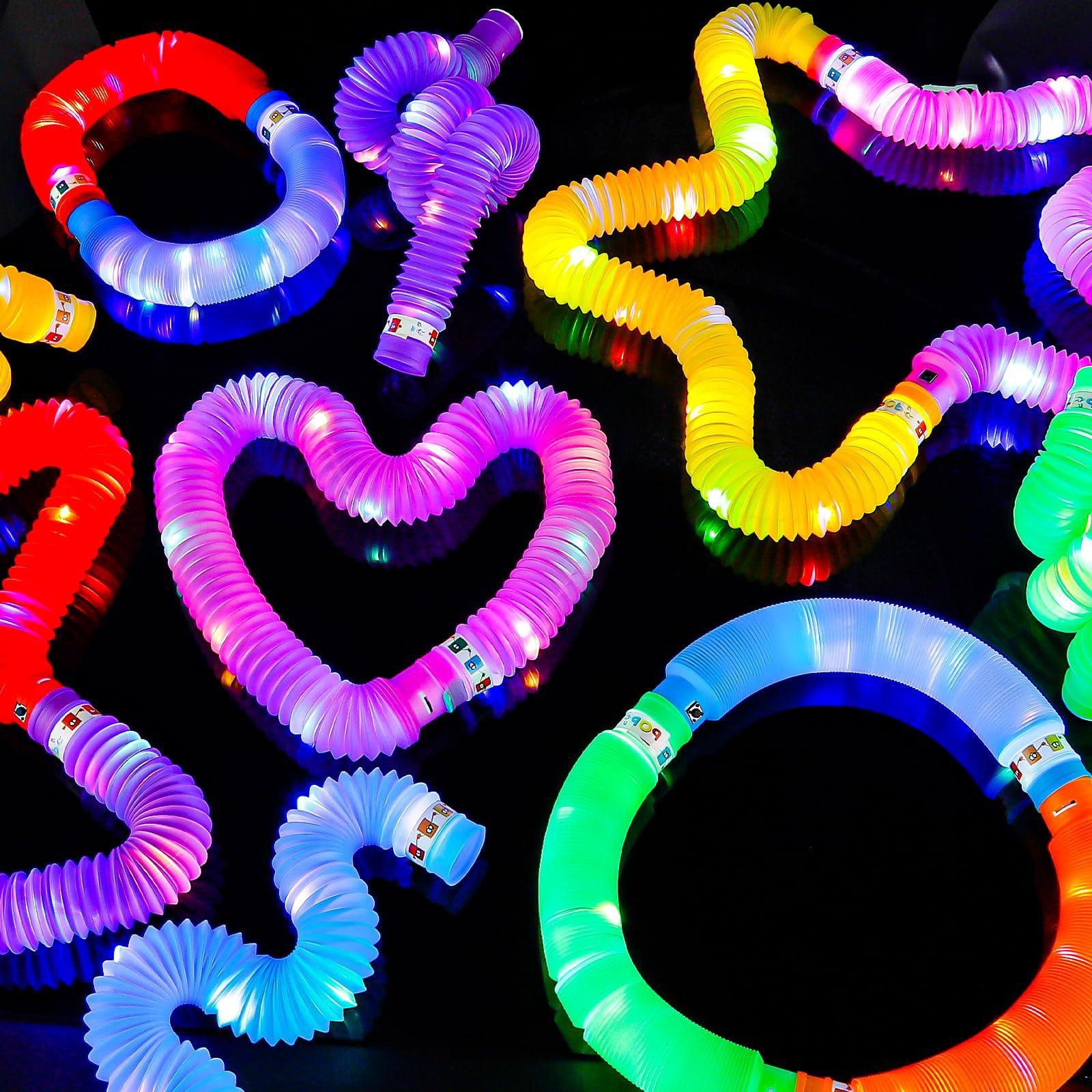 COEN Light-Up Glow Pop Tubes: Neon Glow Sticks Party Favours for Kids ...
