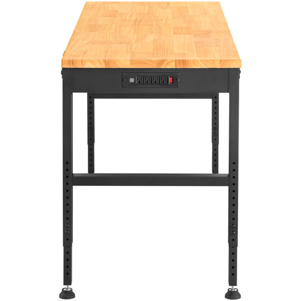 WFX Utility™ Adjustable Height Wood Workbench with Metal Frame and ...