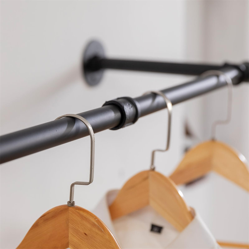 Rebrilliant Nikira Metal Wall Mounted Clothes Rack | Wayfair
