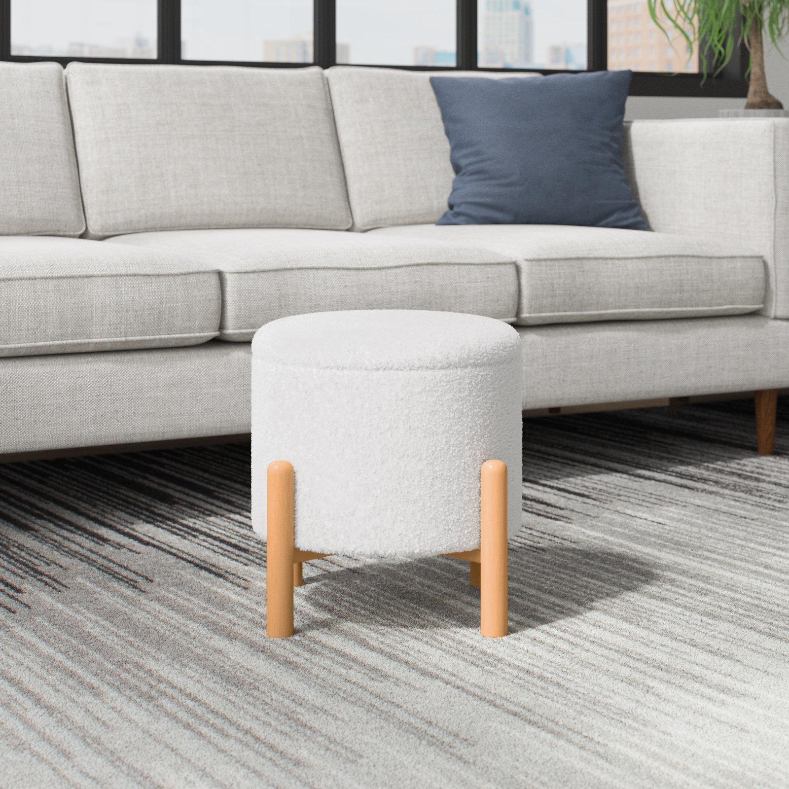 Wade Logan® Artana 16.5" Wide Storage Ottoman - Multipurpose Round ...